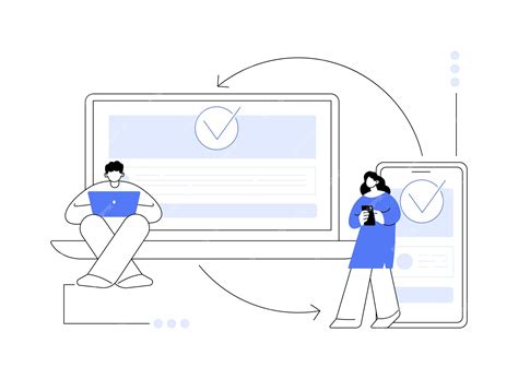 Premium Vector Crossdevice Syncing Abstract Concept Vector Illustration