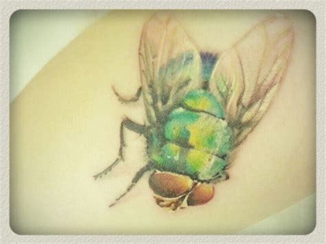 A Close Up Of A Green And Yellow Insect On The Back Of A Persons Arm