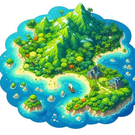 3d карта тропического острова Png тропические острова пляж на тропическом острове