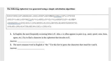 Solved The Following Ciphertext Was Generated Using A Simple Chegg Com