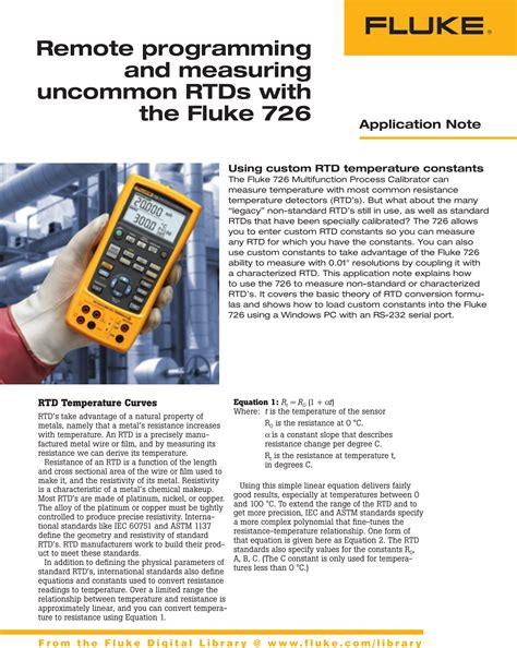 Fluke 726 Application Note