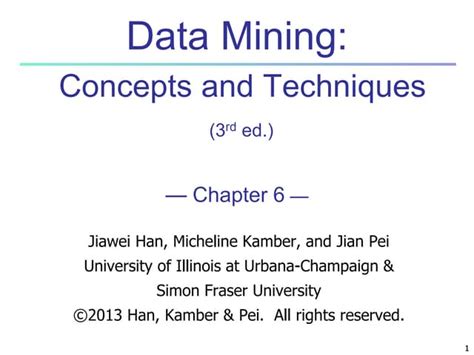 Data Mining Concepts And Techniques Chapter 6 Mining Frequent