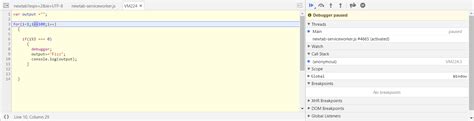 Javascript Unable To Find The Value In Call Stack When I Run Debugger