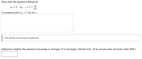 solved show that the sequence defined by a1 1 an 1 3