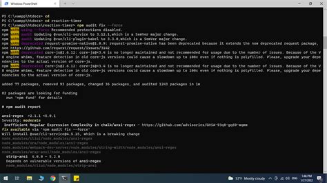 windows npm response after creating new vue js project stack overflow