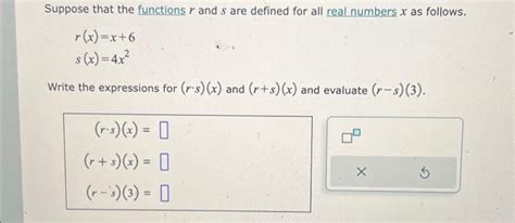 Solved Suppose That The Functions R And S Are Defined For Chegg