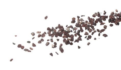 물고기 탱크 장식 바위 돌 자갈 파리 폭발 가을 붉은 돌 바위 폭발 추상 구름 비행 지상 층에 대한 공중에서 튀기 흰색 배경 격리 고속 셔터 동결 샷 갈색에 대한 스톡 사진