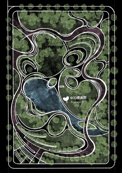 景观设计｜平面草图｜街头广场 花瓣网