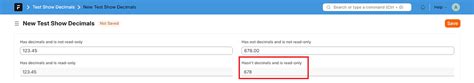 the decimal field in a read only state needs to display decimal places