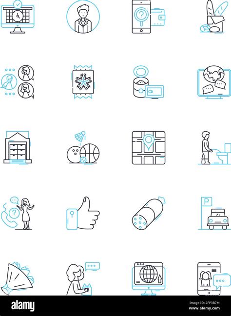 Machine Marketing Linear Icons Set Automation Optimization Personalization Analytics