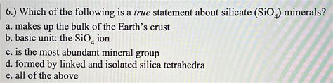 Solved 6 ﻿which Of The Following Is A True Statement About