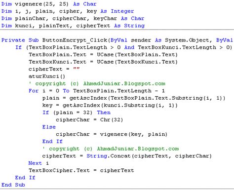 Enkripsi Data Vigenere Cipher