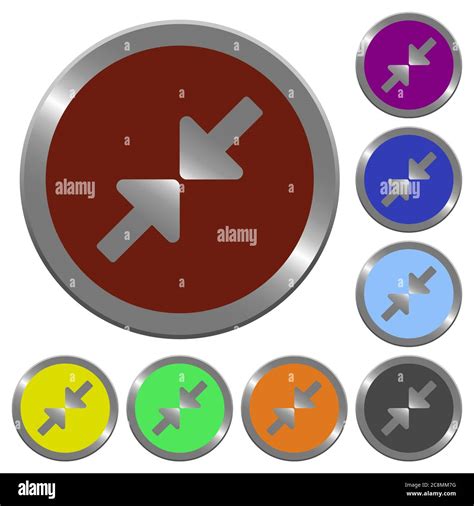 Set Of Glossy Coin Like Color Resize Small Buttons Stock Vector Image