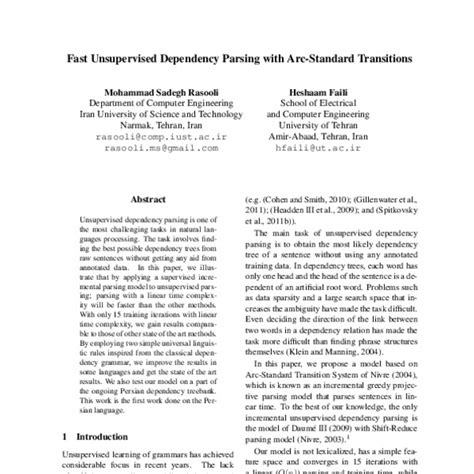 Fast Unsupervised Dependency Parsing With Arc Standard Transitions Acl Anthology