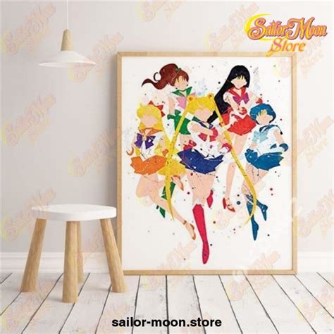 Sailor Moon Team Water Color Poster Wall Art Sailor Moon Store