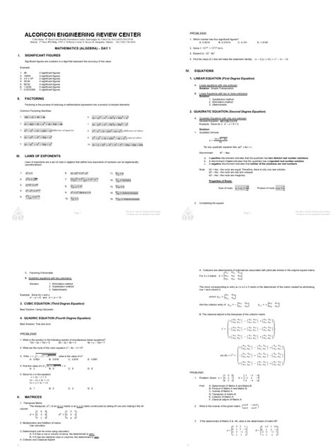 Engineering Math And Sciences Pdf Equations Quadratic Equation
