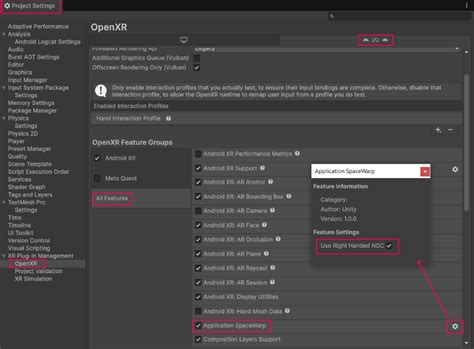 Enable And Use Application Spacewarp Openxr Plugin 1151