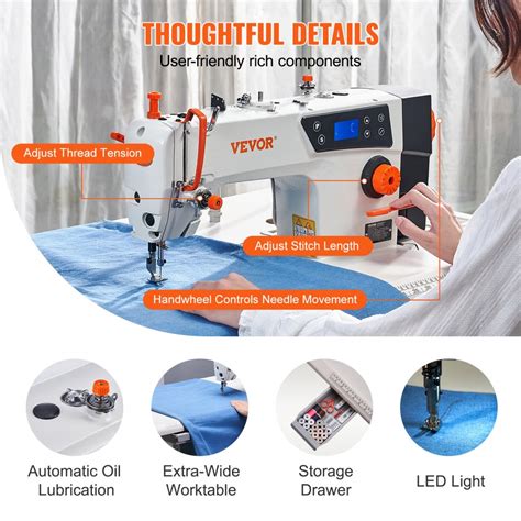 Vevor Industrial Sewing Machine 550w Servo Motor And Table Stand