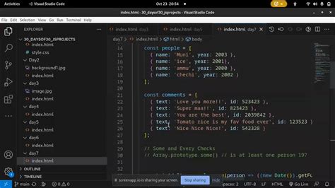 munirathinarao v m on linkedin hello in day 7 of my 30 day javascript journey i delved into a