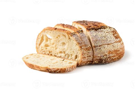 Sliced Sourdough Bread Isolated On White Background Homemade Bakery Concept 20828994 Stock