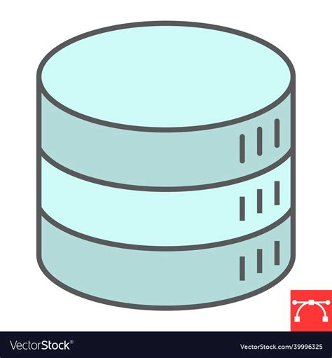 Database Color Line Icon Royalty Free Vector Image