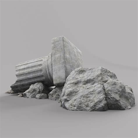 손상된 기둥 3d 모델 29 Fbx Max Free3d