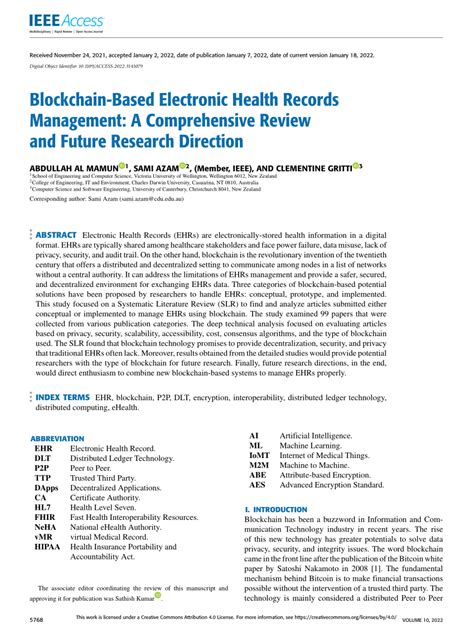 Pdf Blockchain Based Electronic Health Records Management A