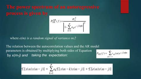 Parametric Method Of Power Spectrum Estimation Pptx