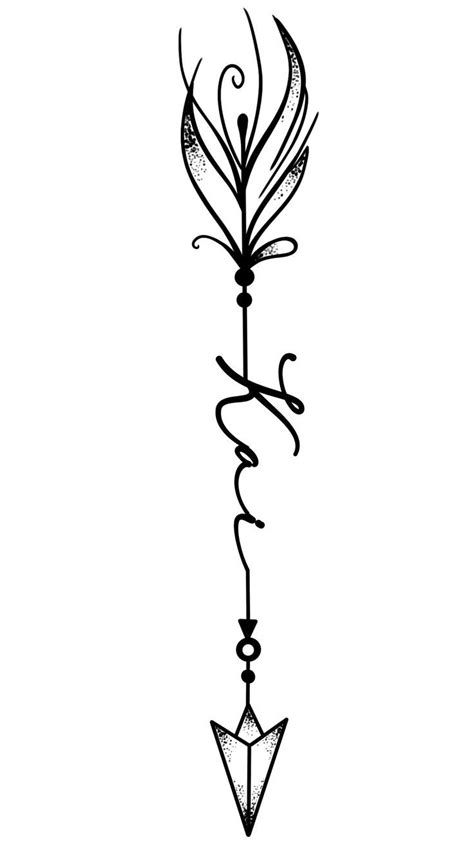 Boho Arrow Name Tattoo Design Custom Tattoo Design Etsy Arrow Name