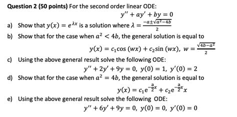 solved 2 2 question 2 50 points for the second order