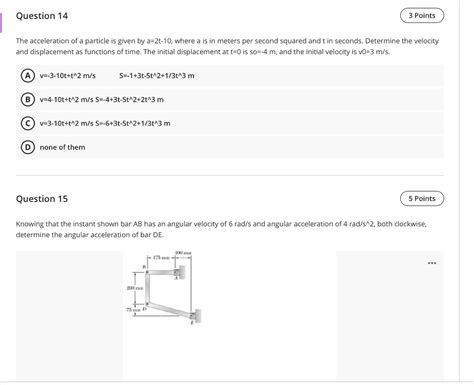 Solved Question Points The Acceleration Of A Particle Chegg