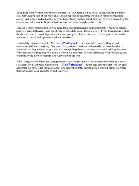 Thesis Statement Example Apa Pdf Thesis Apa Style