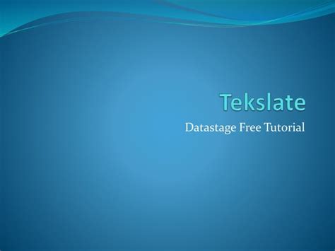 datastage free tutorial