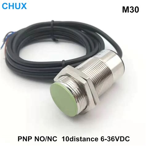 유도 형 모션 센서 Pnp M30 No Nc Dc6 36v 3 선 실린더 유형 Led 감지 거리 10mm 감지 근접 센서 스위치 스위치 Aliexpress