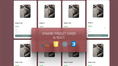 Dynamic Product Cards In React Fetching Data From Sql Server Youtube