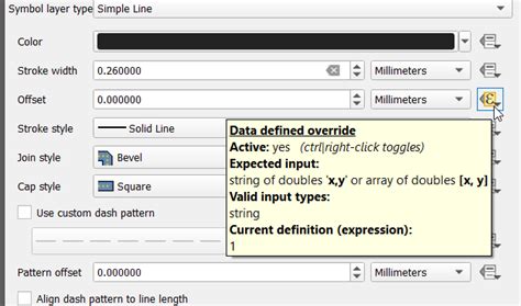 Data Defined Override Line Offset Expected Output Text Is Wrong · Issue