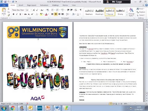 Aqa Gcse Pe 9 1 Course Booklet Teaching Resources