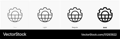 Data Integration Icon Thin Light Regular And Bold Vector Image