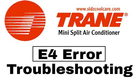 Trane AC E Error Troubleshooting Trane AC MBH Sidz Cool Care