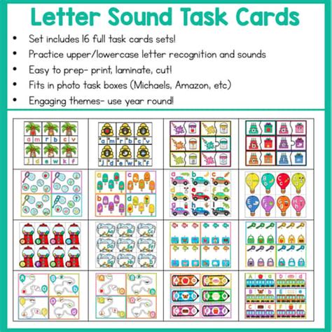 Alphabet Task Boxes 16 Task Card Bundle Letter Sounds By Amandapreschool