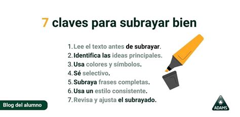 7 Claves Para Subrayar Bien Tus Apuntes Blog Del Alumno