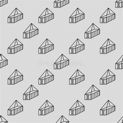 Shipping Container Vector Simple Seamless Pattern In Clean Line Style