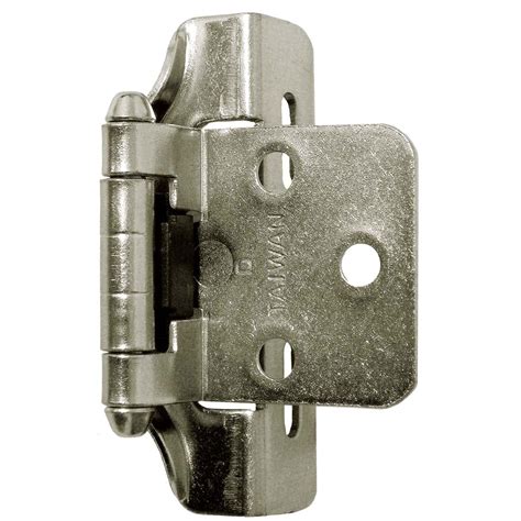 Partial Wrap 1 4 Overlay Self Closing Hinge Nickel Finish