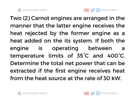 Solution Determine The Total Net Power That Can Be Extracted