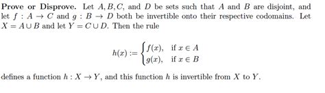 Solved Prove Or Disprove Let A B C And D Be Sets Such Chegg