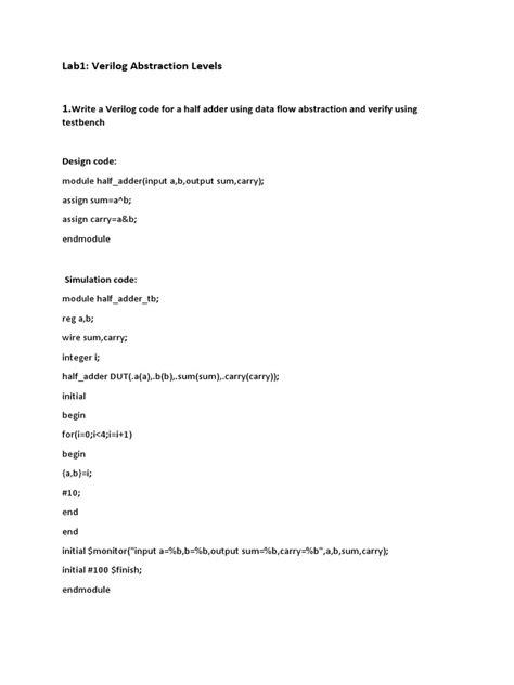 Lab 1 Pdf Arithmetic Digital Technology