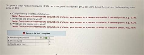 Solved Suppose A Stock Had An Initial Price Of 74 Per
