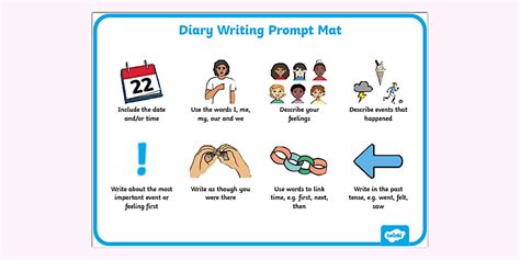 Diary Prompt Mat Ks1 English Literacy Writing Twinkl
