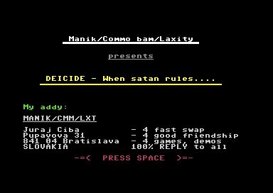 CSDb Deicide When Satan Rules By Commo Bam CSDb Deicide When Satan Rules By Commo Bam