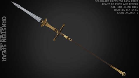 Dark Souls Ornstein Dragon Slayer Spear For Cosplay 3d Model 3d